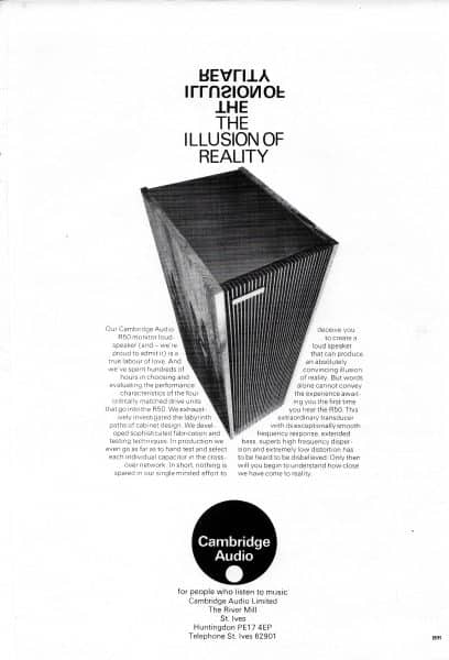 CAMBRIDGE AUDIO: The R50 speakers - the illusion of reality ...