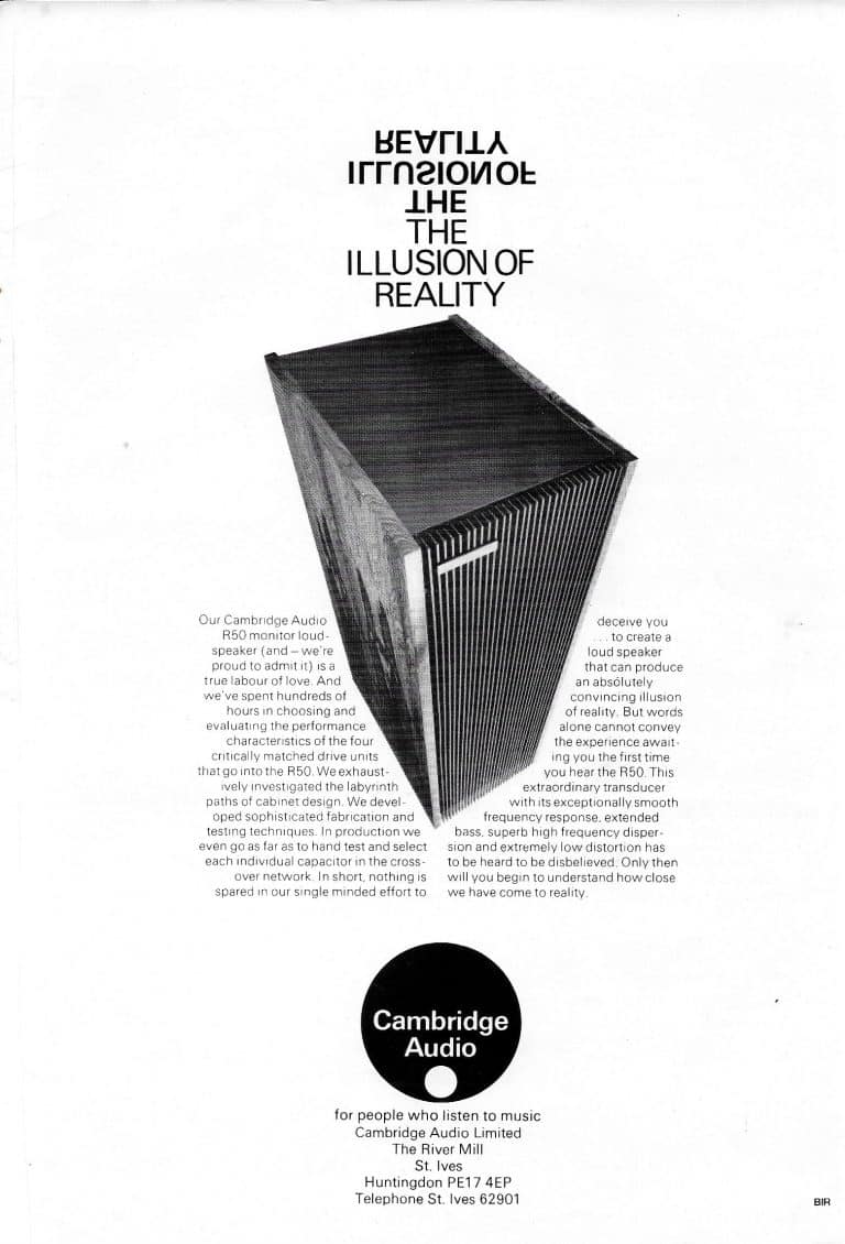 CAMBRIDGE AUDIO: The R50 speakers - the illusion of reality ...