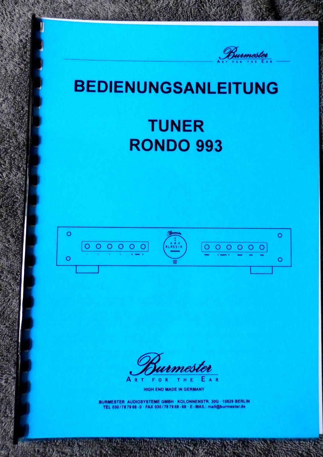 BURMESTER: The Rondo 993 FM - Audiophile News & Music Review